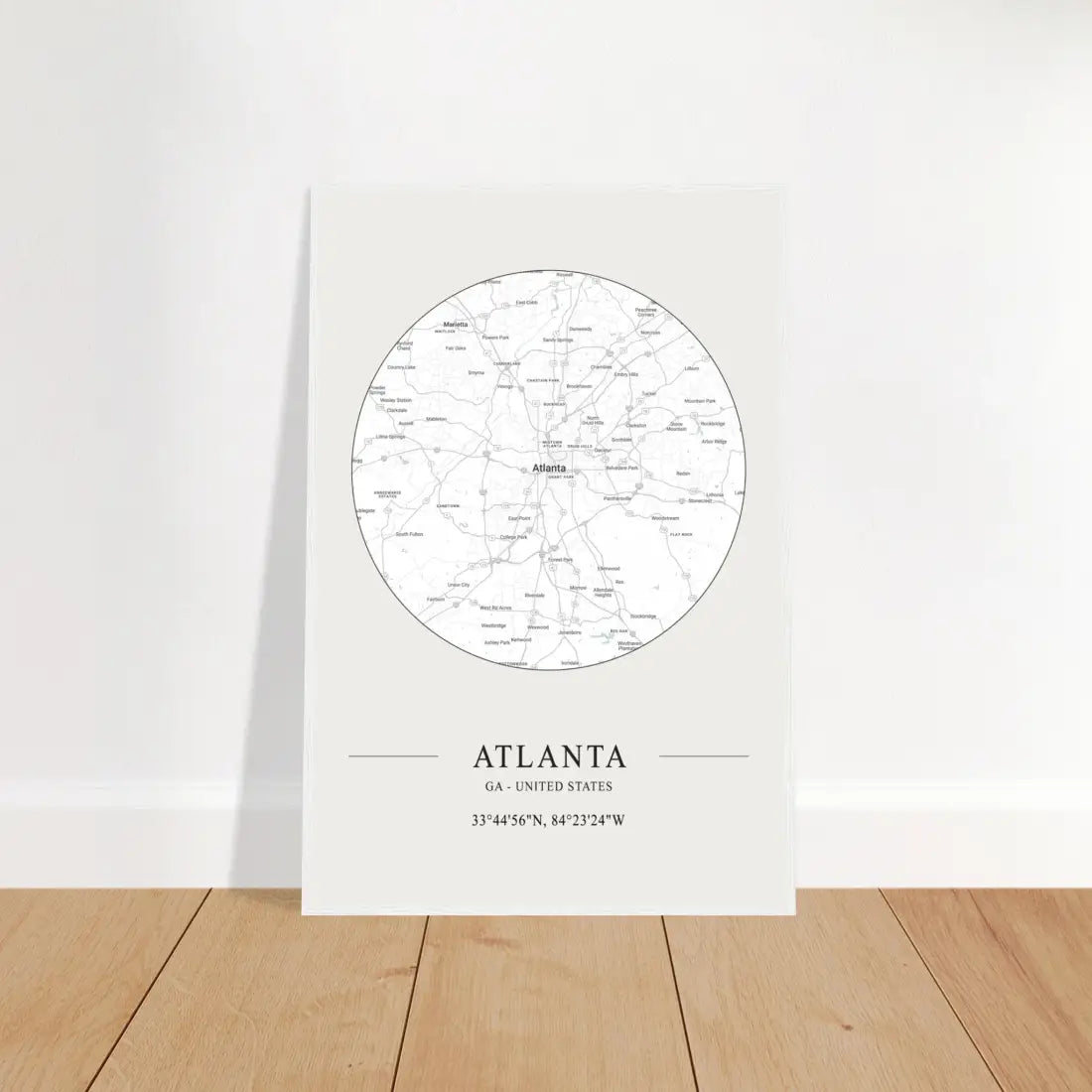 Art-O-Rama Shop - Atlanta Georgia - Minimalist Map Poster