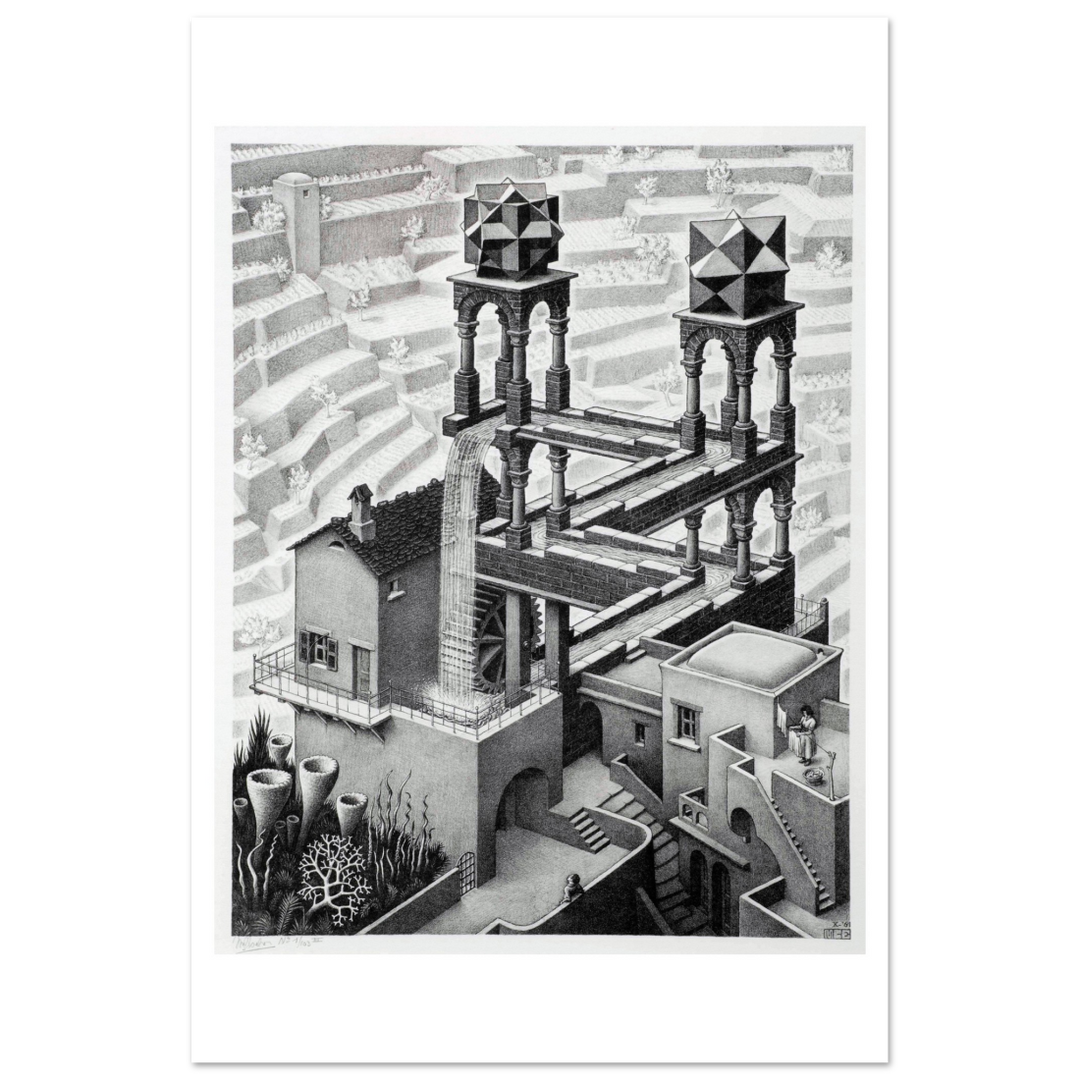 Art - O - Rama Shop - MC Escher Waterfall Art Poster – Art-O-Rama Shop
