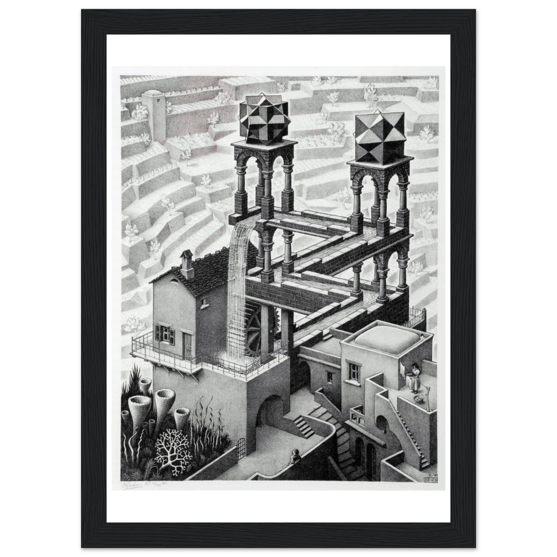 Art - O - Rama Shop - MC Escher Waterfall Art Poster – Art-O-Rama Shop