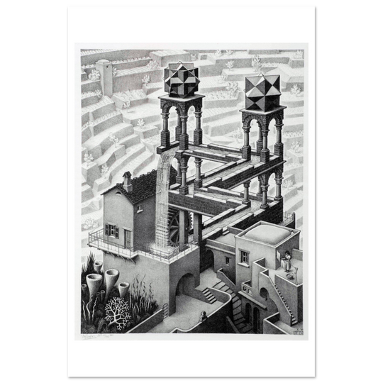 Art - O - Rama Shop - MC Escher Waterfall Art Poster – Art-O-Rama Shop