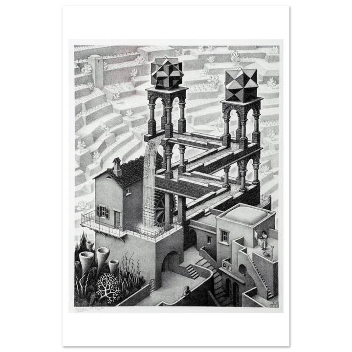 Art - O - Rama Shop - MC Escher Waterfall Art Poster – Art-O-Rama Shop