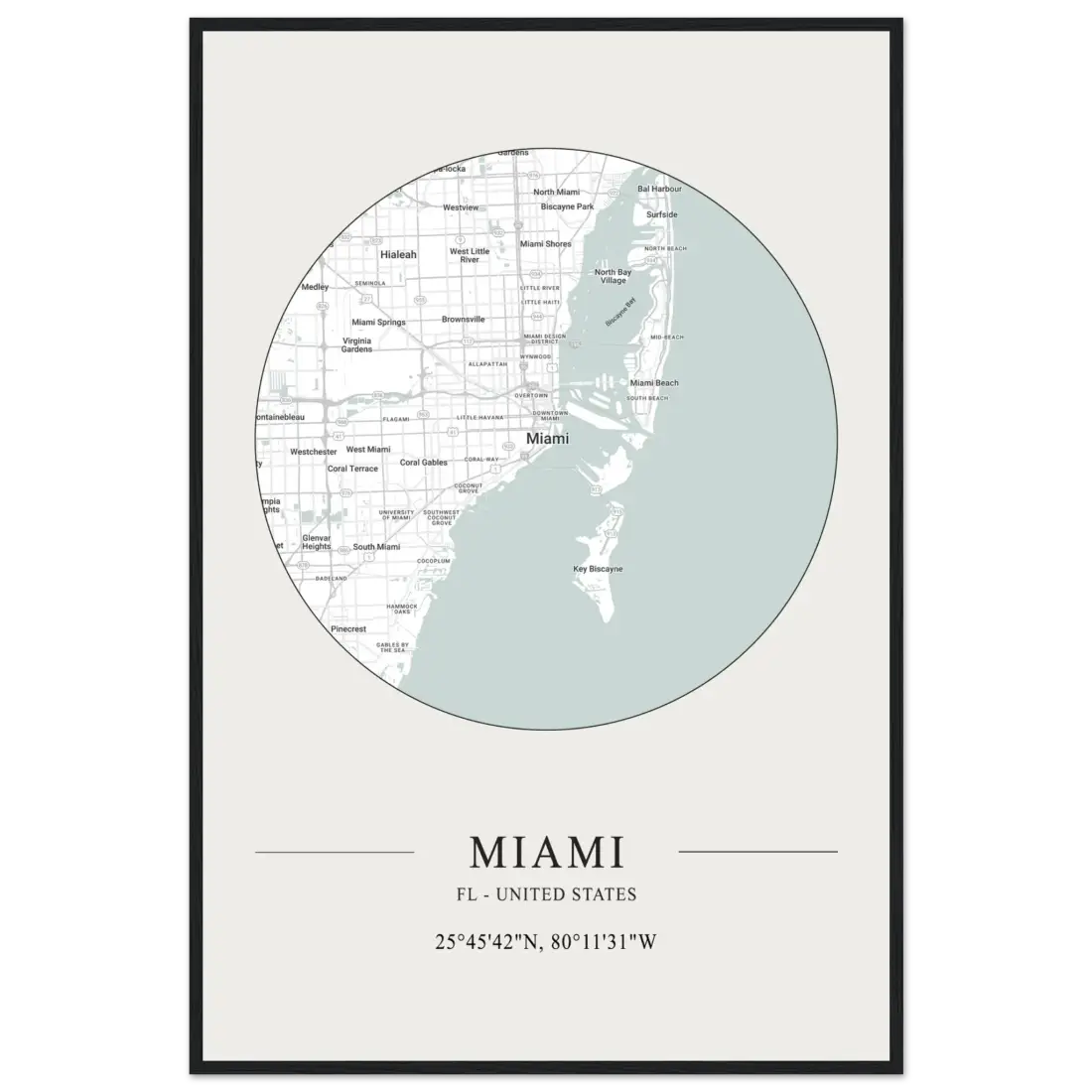 Art-O-Rama Shop - Miami Florida United States - Minimalist Map Poster