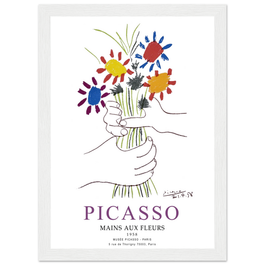 Art-O-Rama Shop - Pablo Picasso Hands with Flowers 1958 Artwork Poster